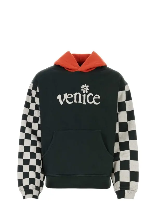 ERL Checkerboard Hoodie - Black
