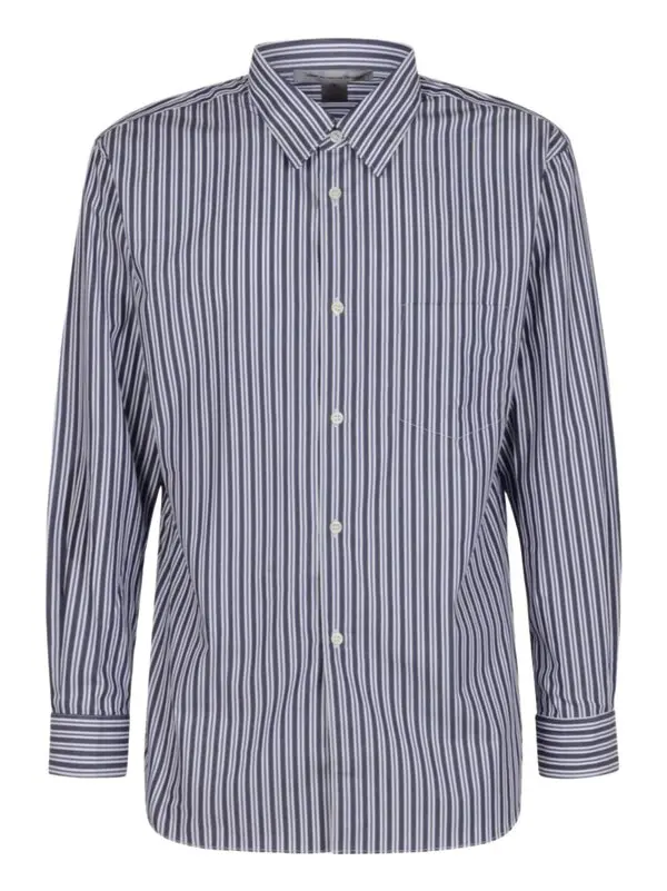 Comme Des Garçons Striped Button-up Shirt - Gray