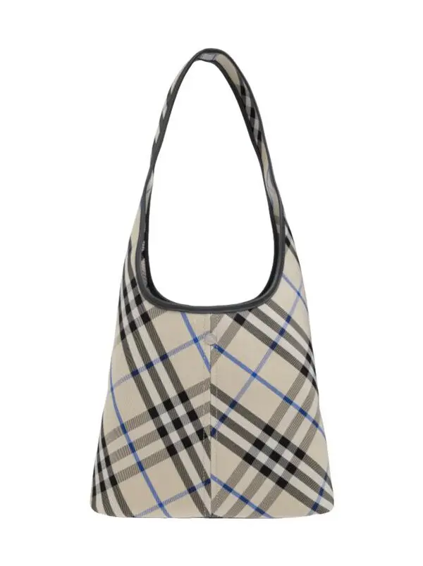 Burberry Checked Small Shoulder Bag - Grey