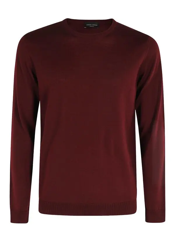 ROBERTO COLLINA Crew Neck Long Sleeve Sweater - Brown