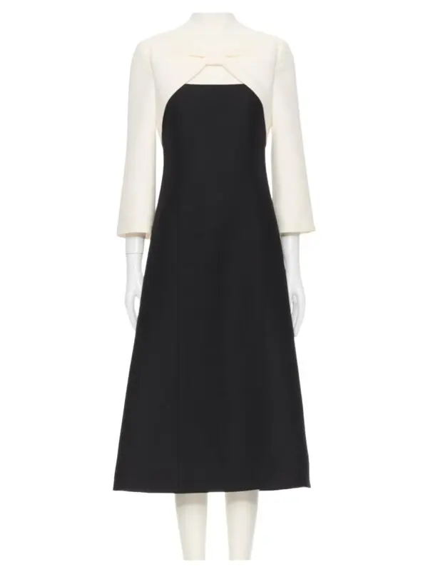 Valentino Garavani Midi Dress With Bow Detail - Black