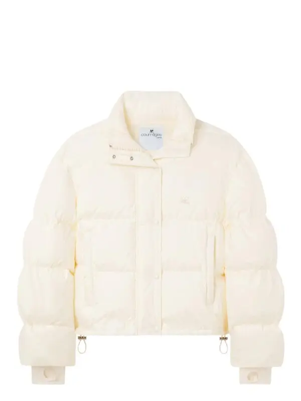 COURREGES Courrèges Short Puffer Jacket With Integrated Gloves - Natural Beige