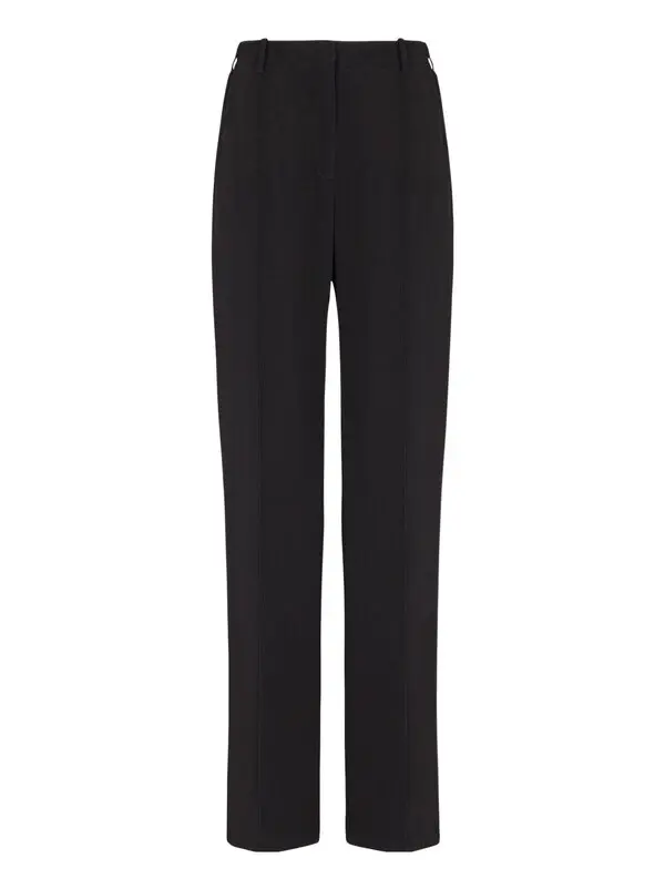 Balmain Crepe Tailored Straight-leg Trousers - Black