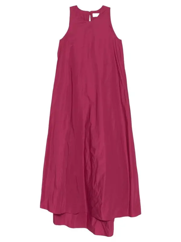 P.a.r.o.s.h Sleeveless Asymmetrical Hem Maxi Dress - Purple Red