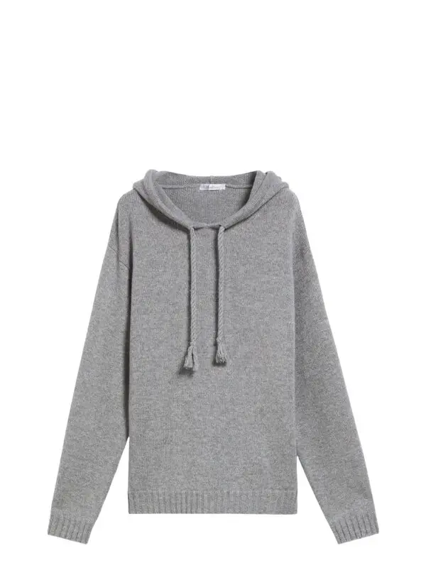 Max Mara Drawstring Knit Hoodie - Gray
