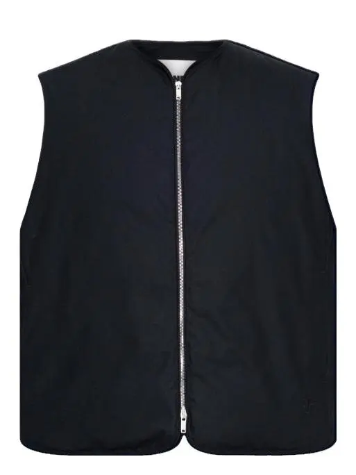 JIL SANDER Zip-up Gilet - Black