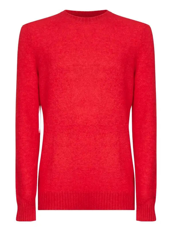 MC2 SAINT BARTH Ribbed Crewneck Sweater With Embroidered Logo - Regent Red