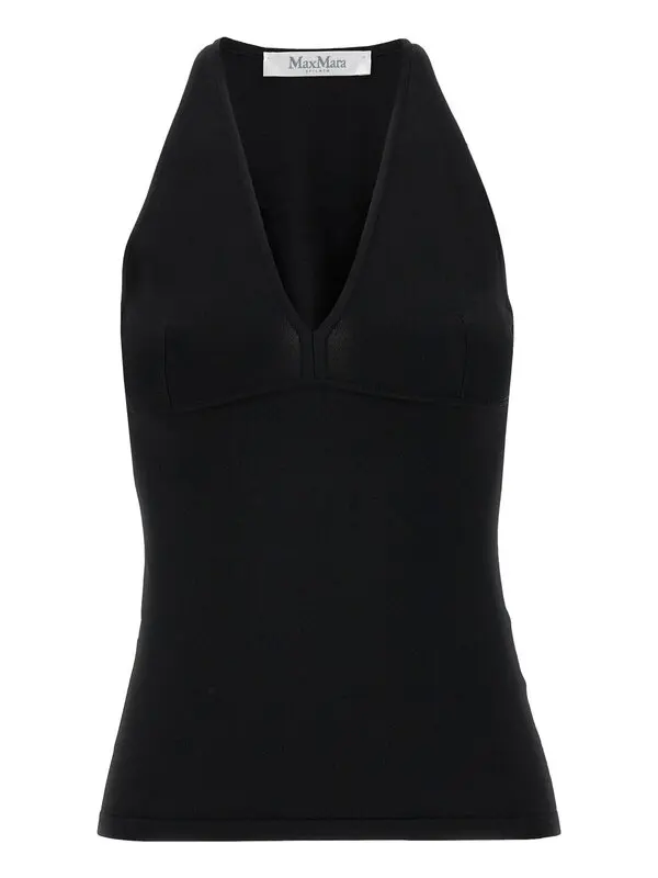 Max Mara V-neck Sleeveless Top - Black