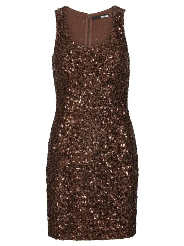 ROTATE BY BIRGER CHRISTENSEN Sequin Mini Dress - Dark Brown