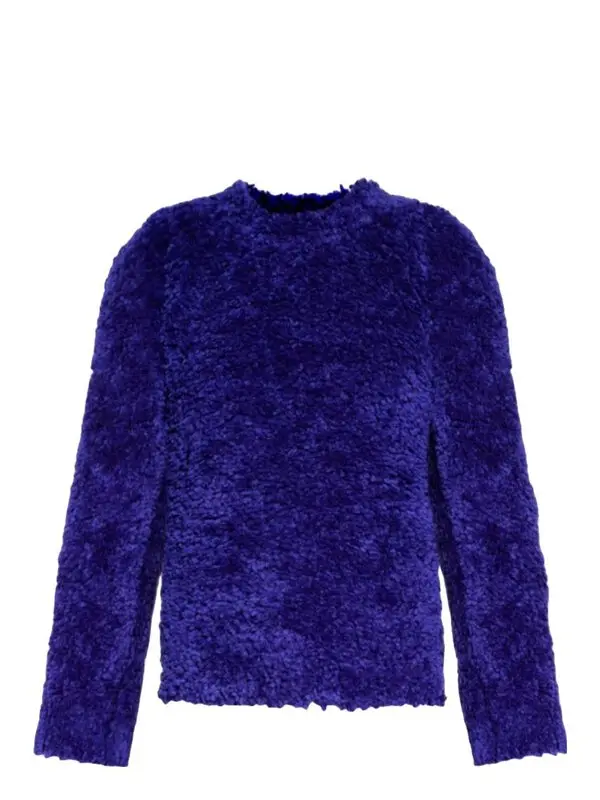 Stella McCartney Textured Knitted Cropped Jumper - Blue