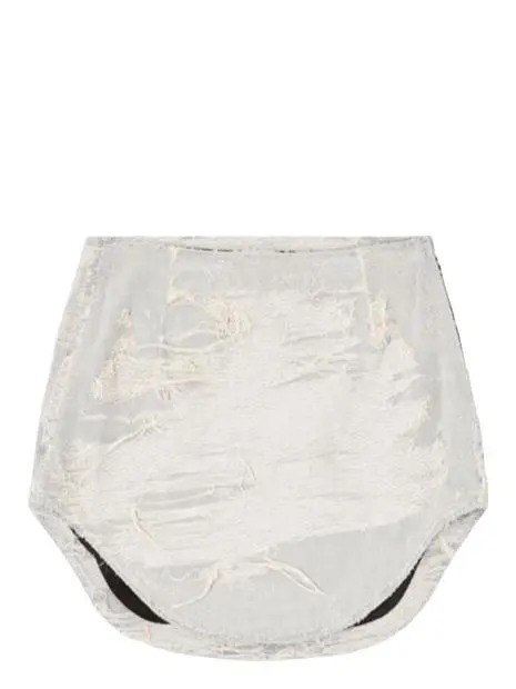 DIESEL® Distressed Denim Mini Skirt - Light Gray