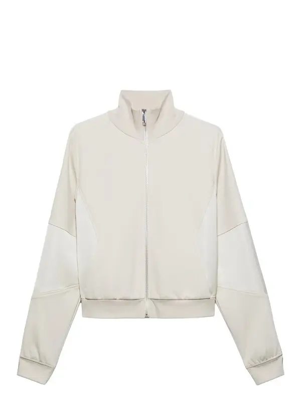 MAXCO. Max&co. Ribbed Knit Turtleneck Zip-up Jacket - Frankincense
