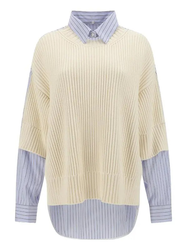 Fabiana Filippi Knitted Stripe Shirt - Nude