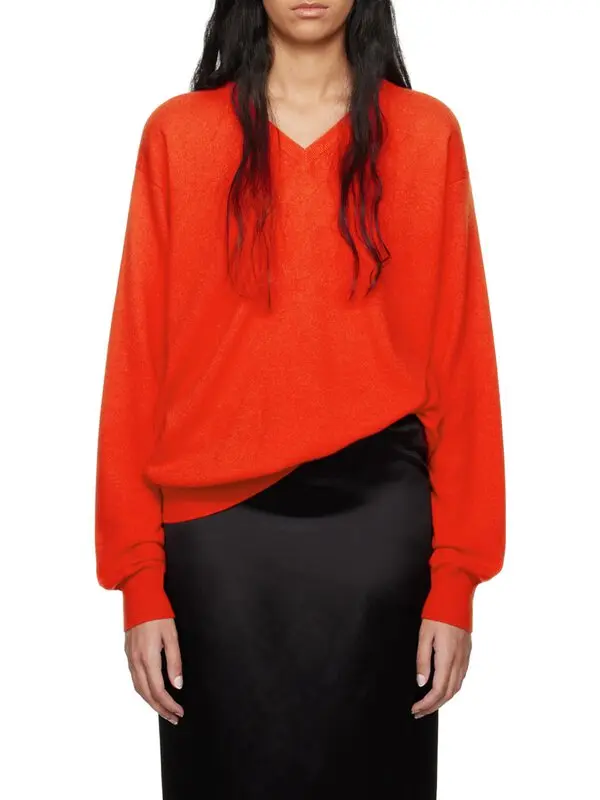 THE ROW Gracy V-neck Sweater - Red