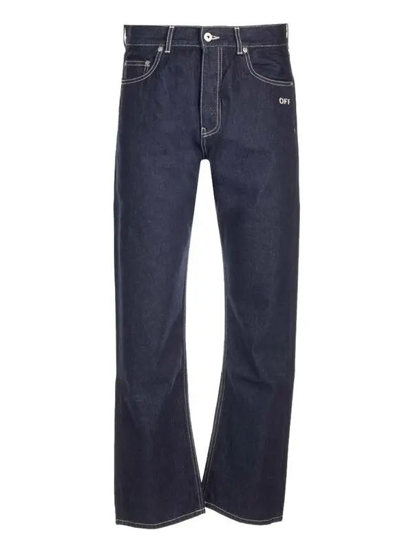 Off-White Mid-rise Straight-leg Jeans - Black