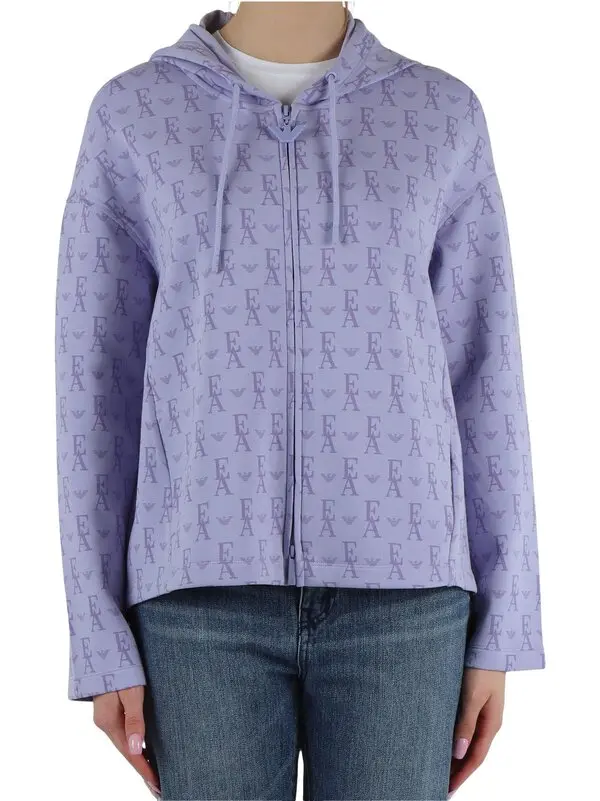 Emporio Armani Long Sleeve Zip-up Hoodie - Blue