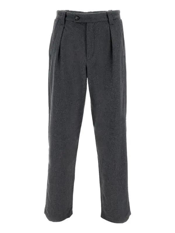 A.p.c. Pleated Wool-blend Trousers - Black