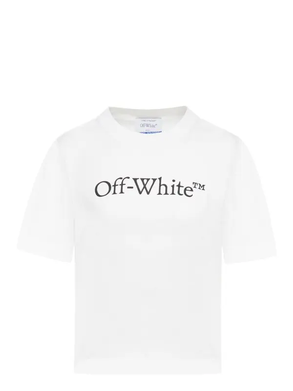 Off-White Bookish Logo Printed Crewneck T-shirt - White