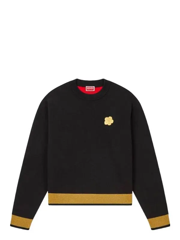 Kenzo Boke Flower Jumper In Wool And Cotton - Black