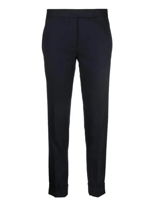 Thom Browne Rwb Detailed Cropped Trousers - Navy Blue