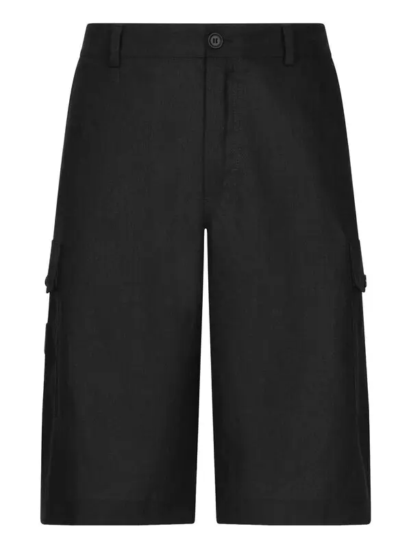 Dolce & Gabbana Logo Patch Cargo Shorts - Black