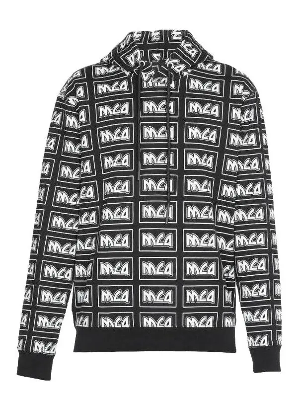 Alexander McQueen Printed Logo Hooded Sweater - Black