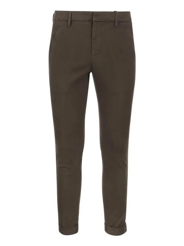 DONDUP Mid Rise Slim Fit Trousers - Green