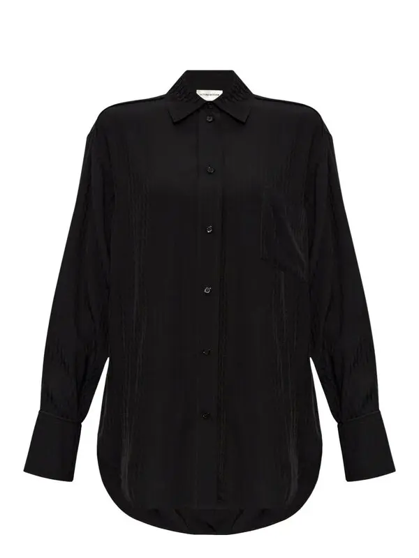 Victoria Beckham Long Sleeved Monogram Shirt - Black