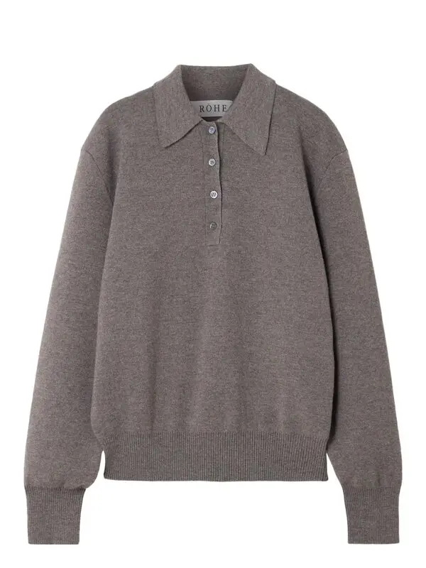 RÓHE Puffed-sleeve Knitted Top - Brown