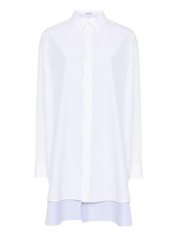 Loewe Double Layered Shirt Dress - White Blue