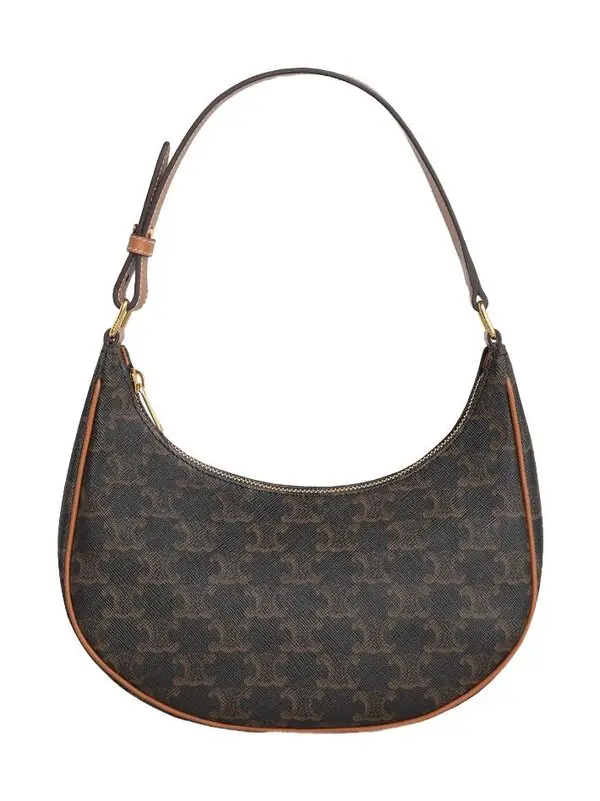 Celine Ava Bag In Triomphe Canvas And Calfskin - Tan