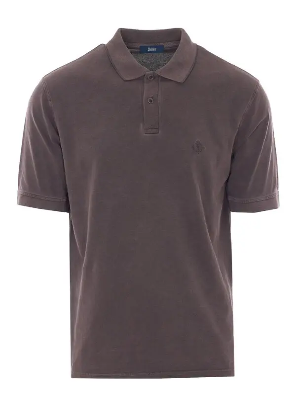 Herno Regular Fit Logo Polo Shirt - Black