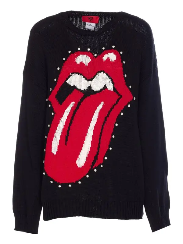 ANIYE BY Graphic Knit Sweater - Black