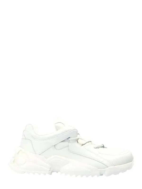 FERRAGAMO Round Toe Lace-up Sneakers - White