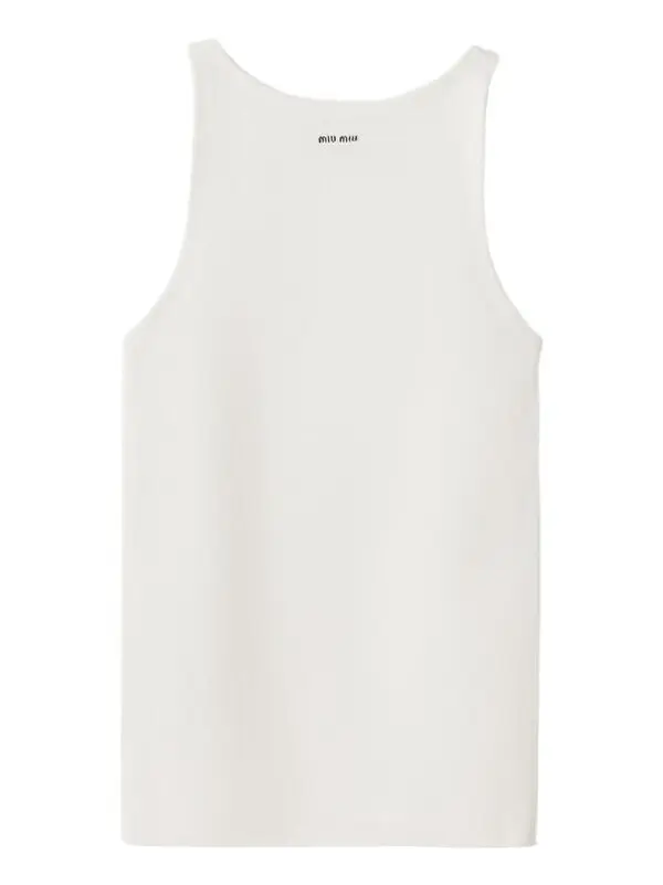 Miu Miu Knitted Crewneck Top - White