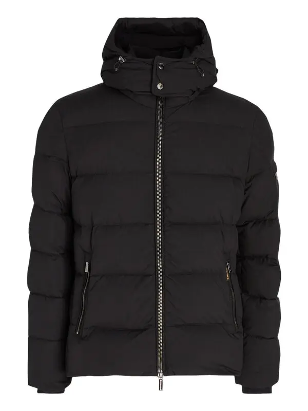 MOORER Quilted Hooded Jacket With Zipper Closure - Black