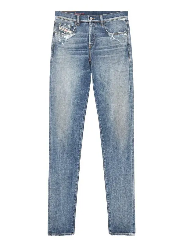 DIESEL® D-strukt Distressed Fitted Jeans - Blue
