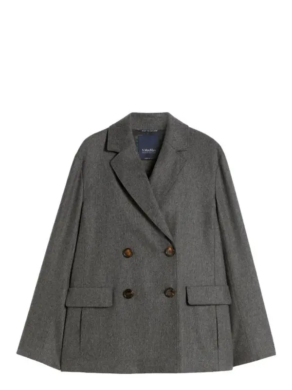 Max Mara Double-breasted Flannel Blazer - Medium Gray