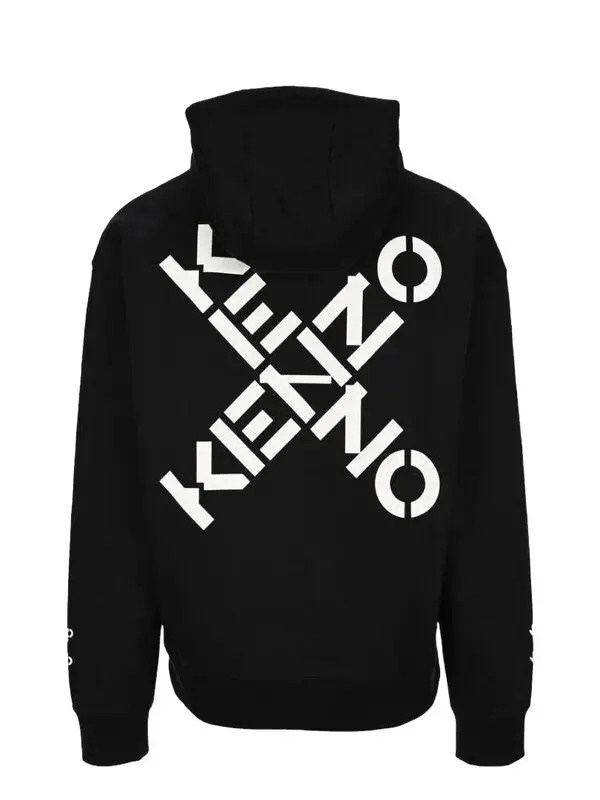 Kenzo Logo Print Hoodie - Black