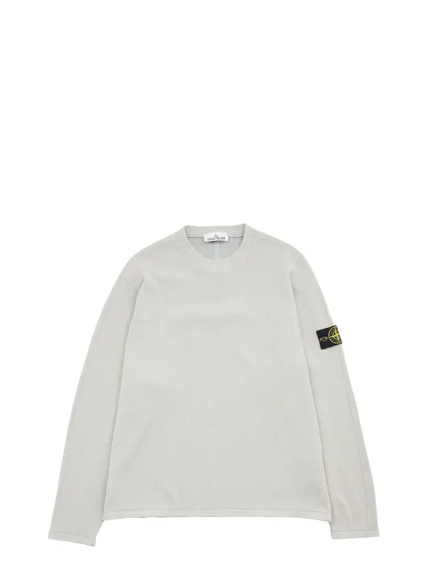 Stone Island Logo Patch Crewneck Sweatshirt - Pearl Gray