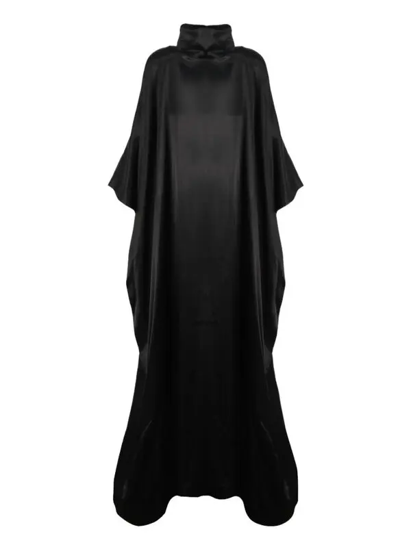 Balenciaga Logo High Neck Kimono Dress - Black