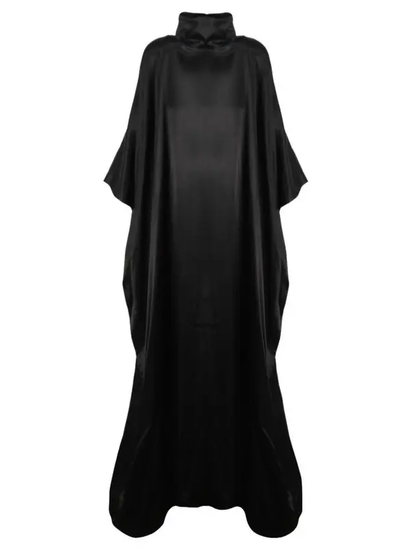 Balenciaga Logo High Neck Kimono Dress - Black
