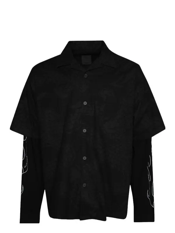 Givenchy Layered Collared Buton-up Shirt - Black