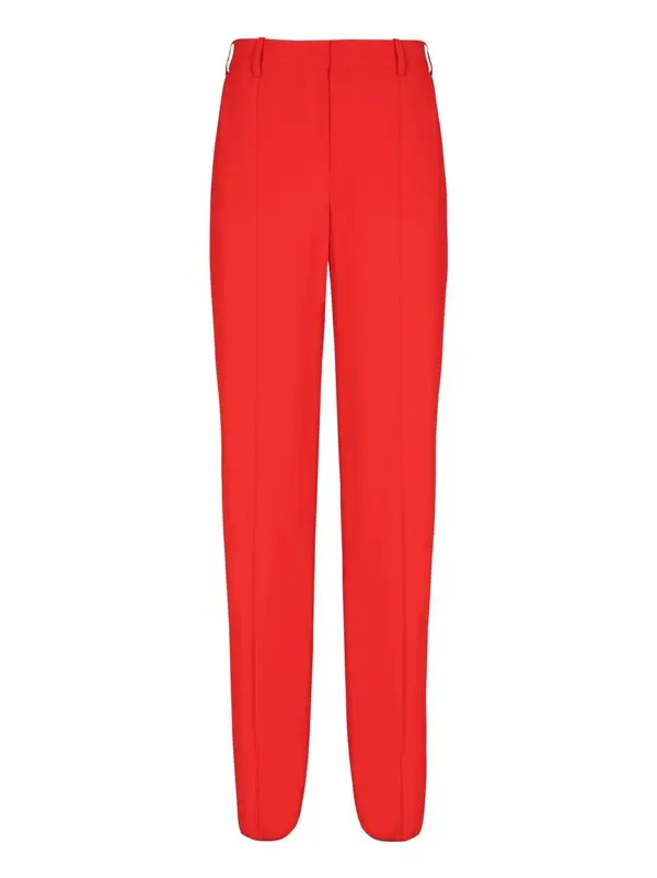 Balmain Crepe Tailored Straight-leg Trousers - Red