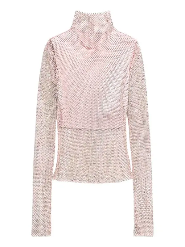 Sportmax Embellished High Neck Long-sleeved Top - Lavender