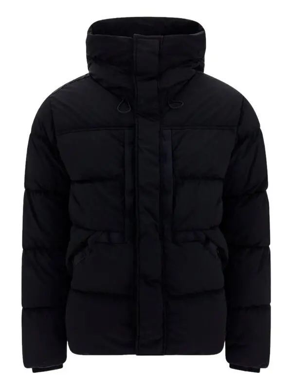 C.P. COMPANY Quilted Hooded Jacket - Black