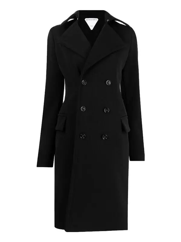 Bottega Veneta Double-breasted Coat - Black