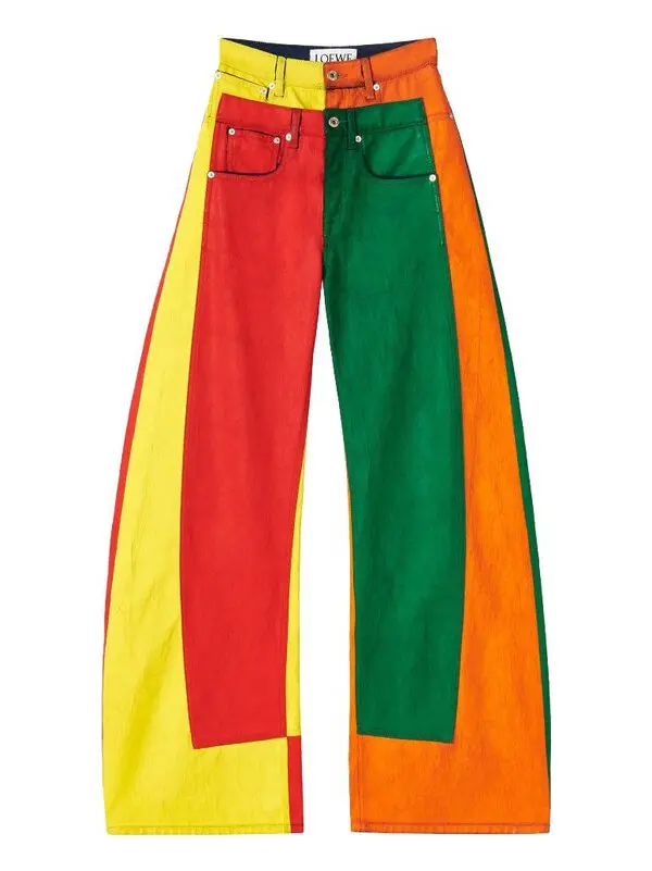 Loewe Multicolour Patchwork Jeans - Green