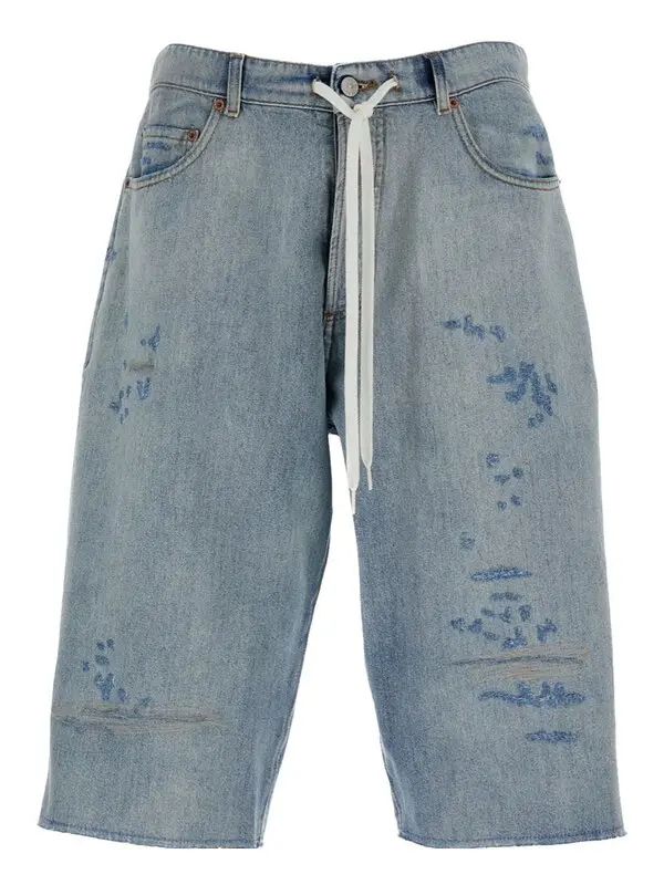 MAISON MARGIELA Distressed Denim Shorts - Gray