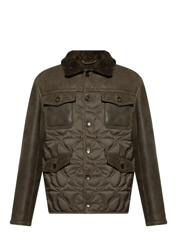 Etro Quilted Leather Jacket With Fur Collar - Brown